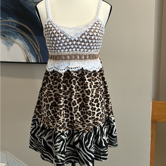 Dresses | Leopard Print Crochet Dress | Poshmark